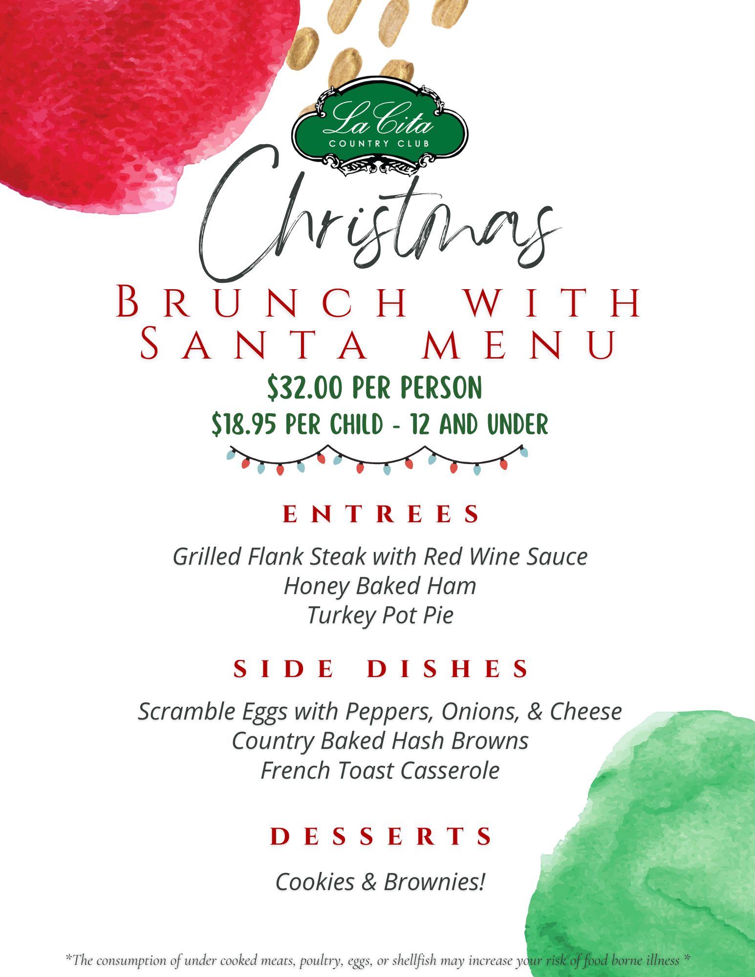 Brunch with Santa Menu - La Cita Country Club